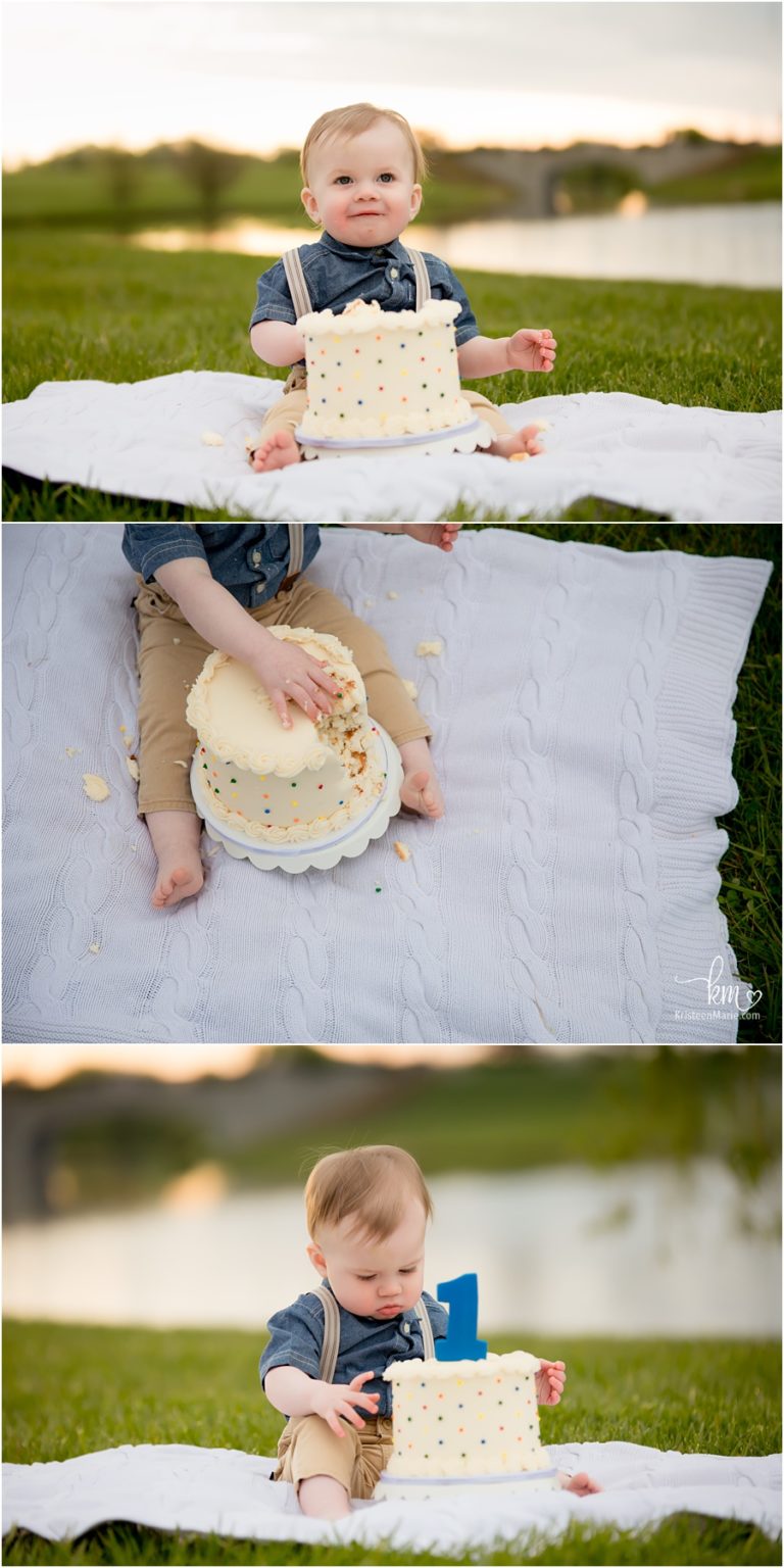 Andrew's Outdoor Cake Smash Session - Indianapolis Photography ...